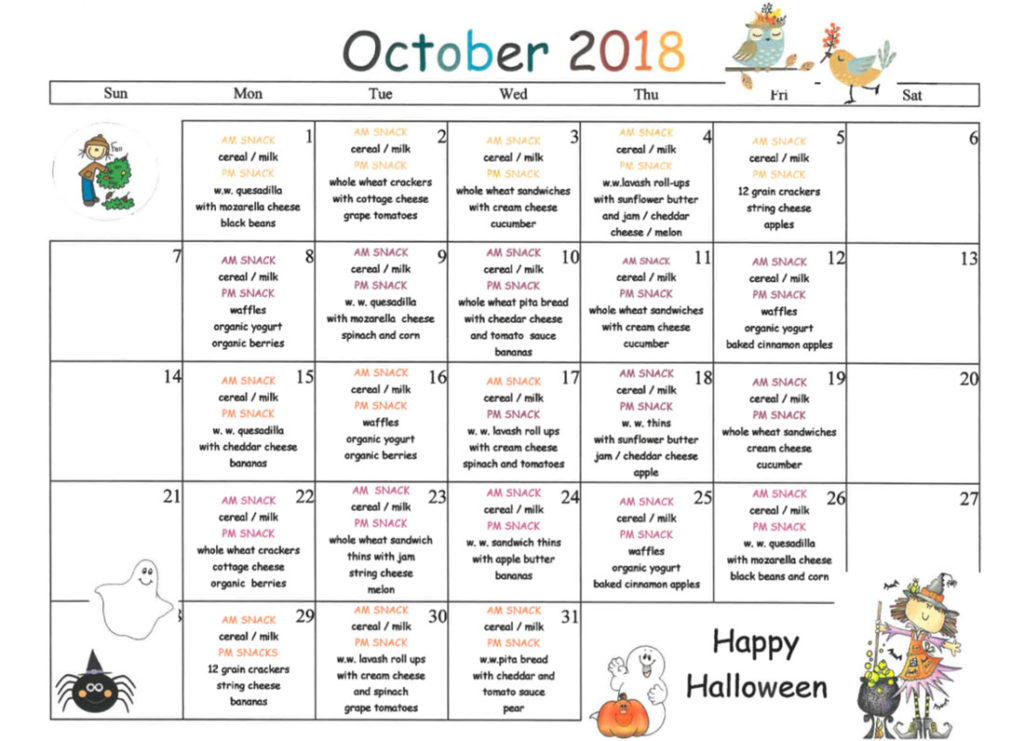 Daycare Rockville Snack Menus Daycare Rockville Snack Menus